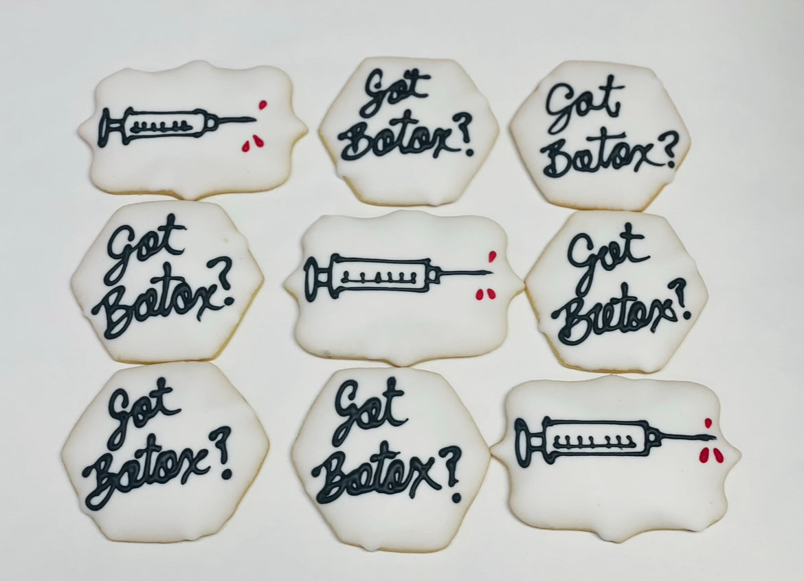 Botox Themed Cookies – Memorial Bakery